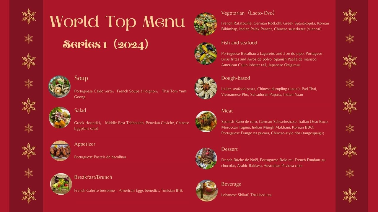 World top menu - Series 1: celebrate our world culinary journey 50th ...