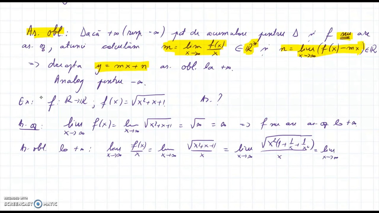Asimptotele unei funcții (orizontală, oblică, verticală) - YouTube