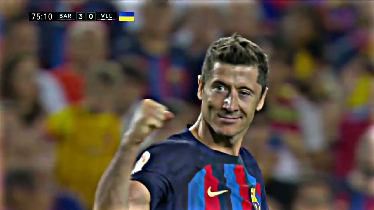 Robert Lewandowski Rare Celebration Barcelona vs Valladolid | Slow ...