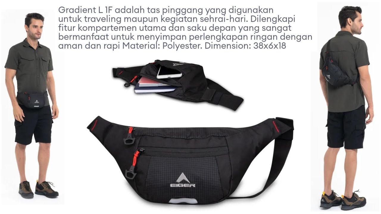 REGULAR WAIST BAG EIGER || 910005413 || EIGER GRADIENT L 1F WAIST BAG ...