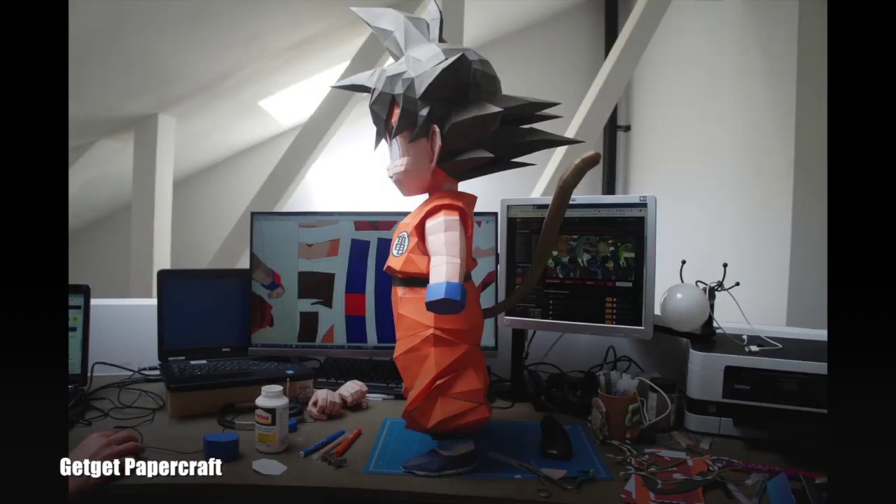Goku Kid Papercraft LIFE SIZE - YouTube