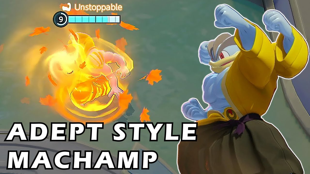 Adept Style Machamp Holowear Skin Spotlight - Pokemon Unite - YouTube