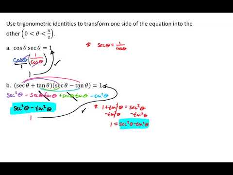 Using Trigonometric Identities to Transform One Side into the Other ...