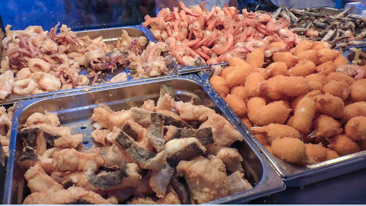Italy Street Food. Orgy of Fried Fish, Seafood, Paella - YouTube
