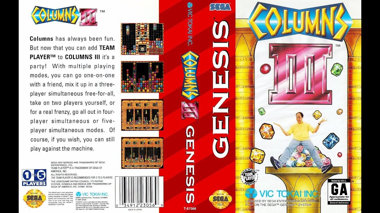 Columns III: Revenge of Columns (Sega Genesis) - Full 1P Playthrough ...
