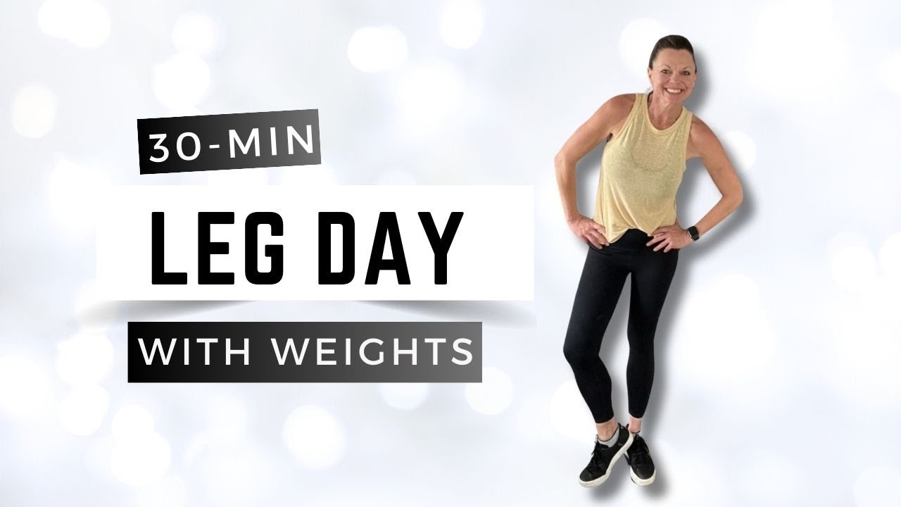 30-MIN LOWER BODY Dumbbell Workout, At Home with Weights, Mobility ...