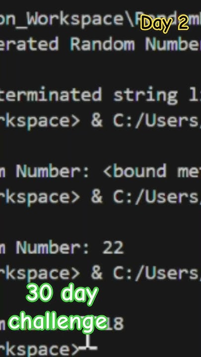 "Python Random Number Generator in Seconds! | #30DaysChallenge # ...