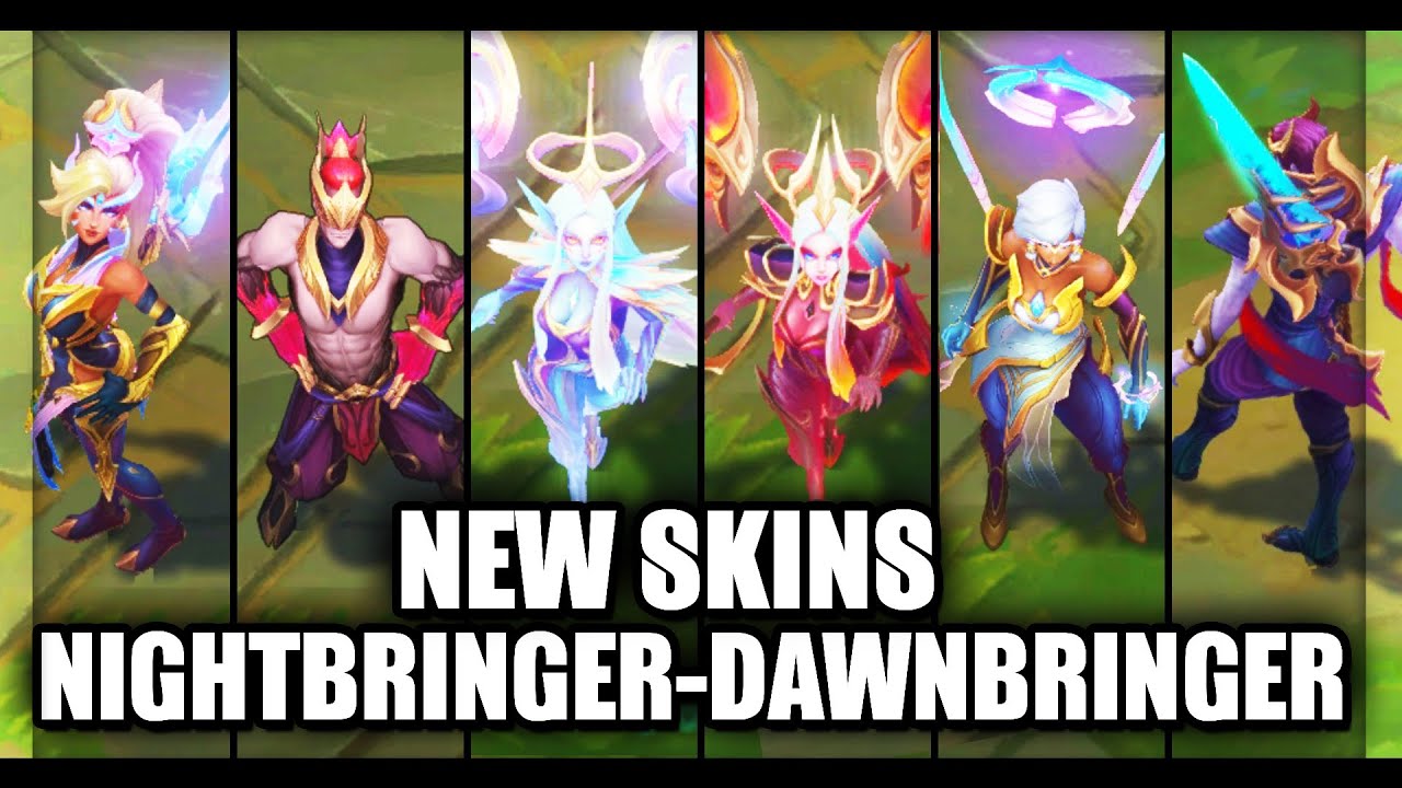 All New Nightbringer Dawnbringer Skins Spotlight Aphelios Soraka Lee ...