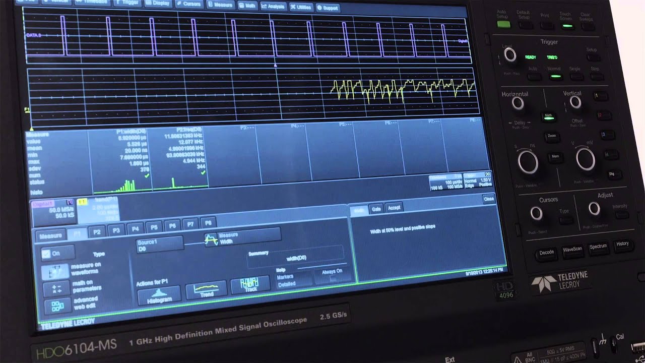 Measurements on Digital HDO6000 - High Definition Oscilloscope - YouTube