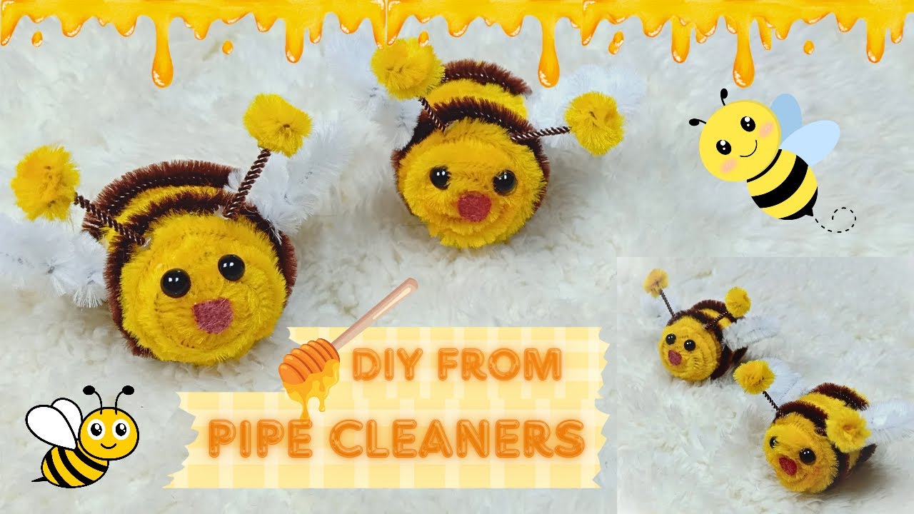 🐝Easy DIY Bees Keychain from Pipe Cleaners | Chenille wire craft ideas ...