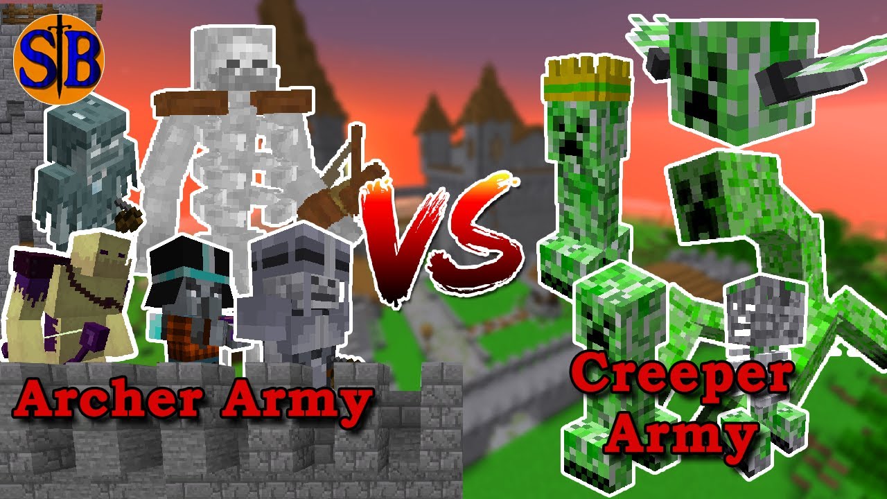 Can the Archer Army Defend the Castle from The Creeper army | Minecraft ...