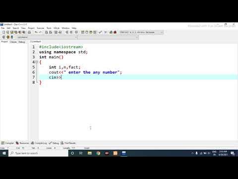 C++ Program to find the Factorial of a Number using For Loop - YouTube