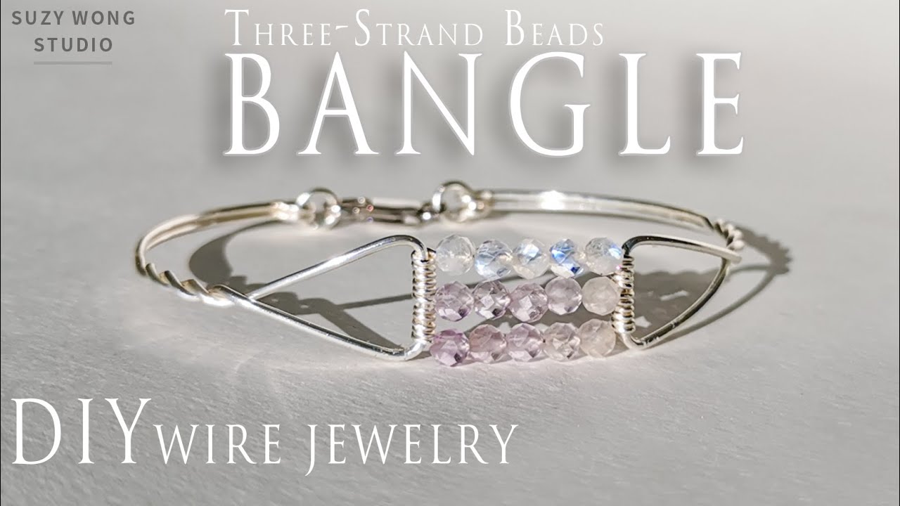 3-Strand Beads Bangle | Simple Bangle| Easy Bracelet | Wire Wrap Tutorial | DIY Jewelry| How to ...