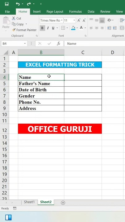 Excel Formatting Trick | Excel Shortcuts | Excel Tips and Tricks | #shorts #excel #exceltips ...
