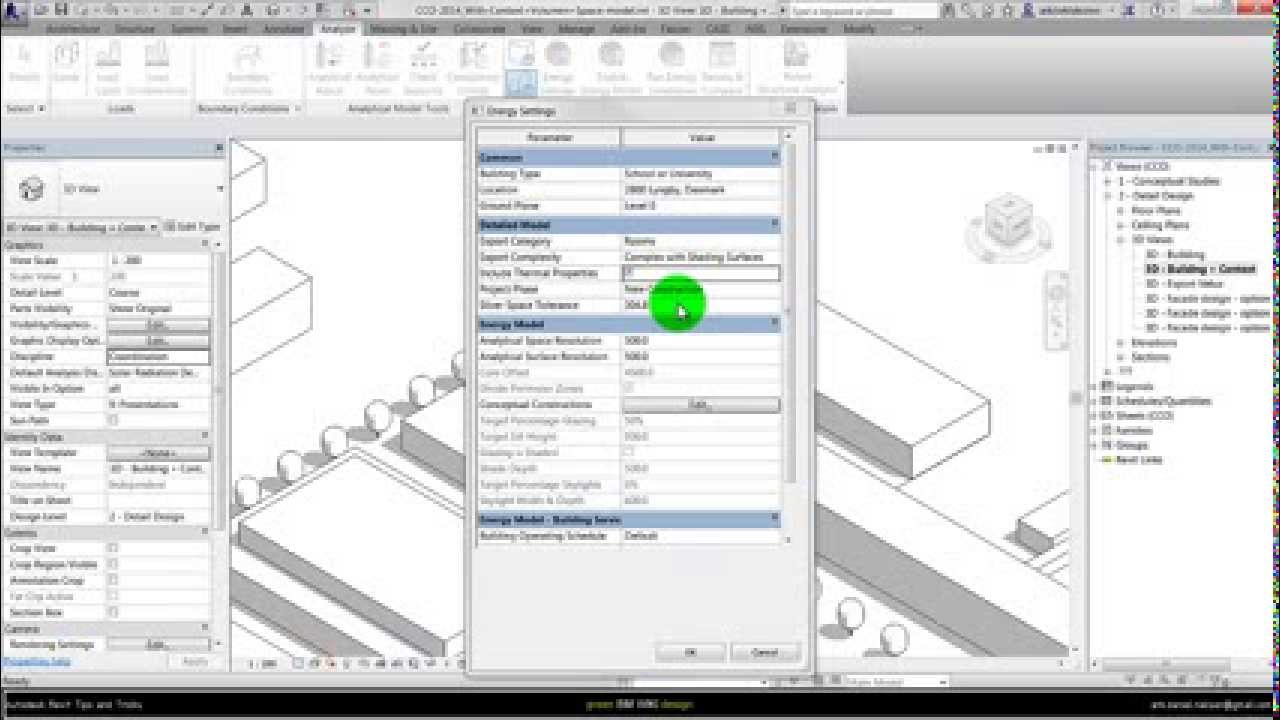 Autodesk Revit EA - Specifying Energy Settings for detailed Revit ...