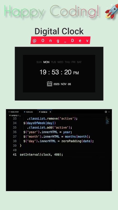Make Your Own Digital Clock with Code! 🚀 - YouTube