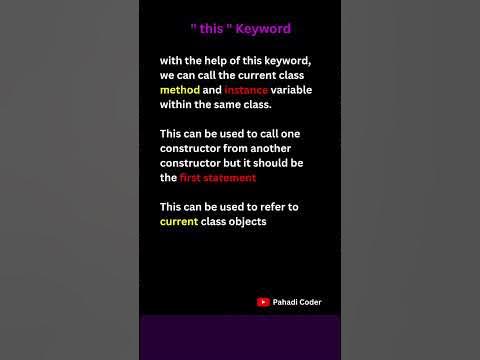 Use of this keyword | Java Interview Question 13 | Pahadi Coder - YouTube