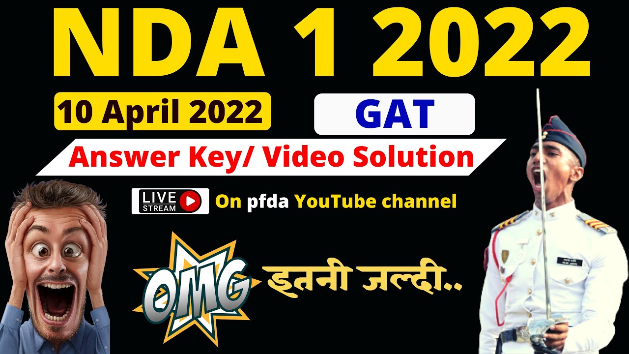NDA 1-2022 Answer Key | Video Solution | Paper Analysis (Paper I- GAT ...