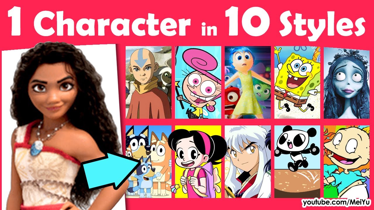 Draw Moana 2 10 Art Styles Swap Challenge Mei Yus New Books Lost And Found Manga Drawing