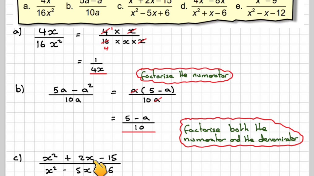 Introduction To Simplifying Algebraic Fractions YouTube introduction-to-simplifying-algebraic-fractions-youtube