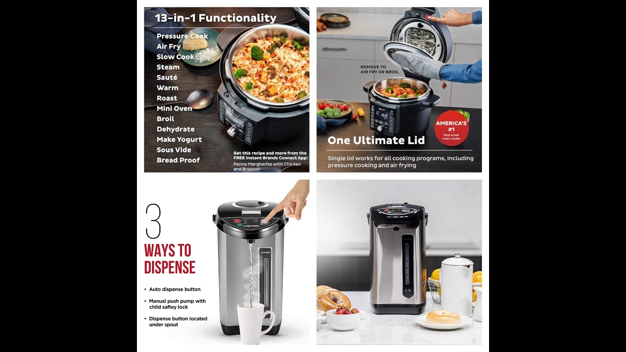 Instant Pot Duo Crisp Ultimate Lid,13 in 1 Air Fryer & Pressure Cooker ...