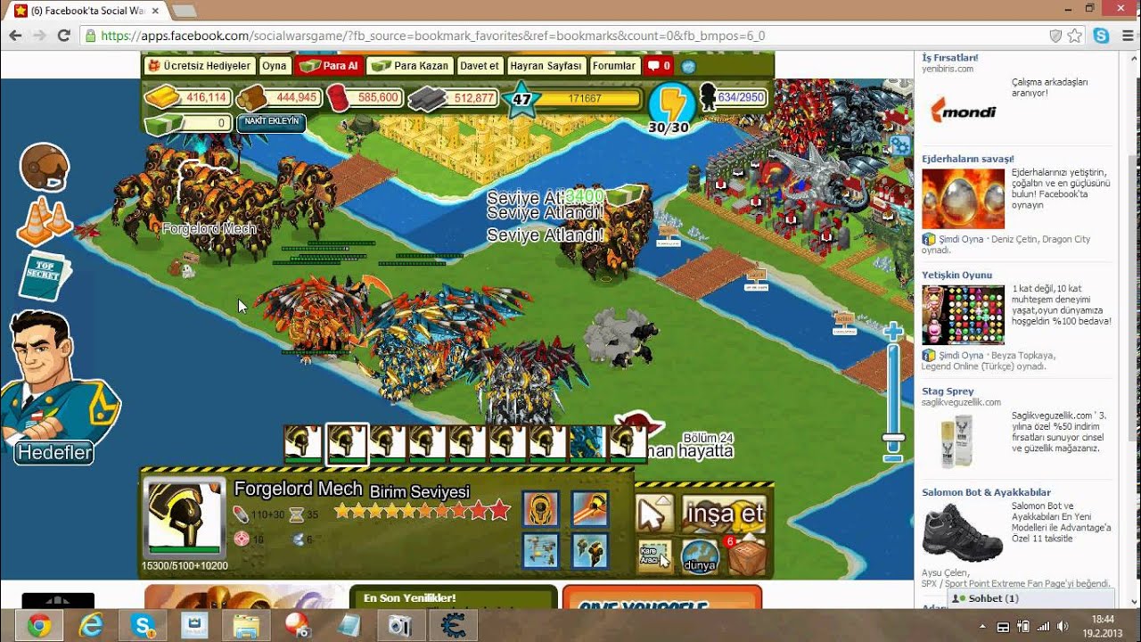 social wars gold ve sınırsız forgelord mech ve nüfus hilesi - YouTube