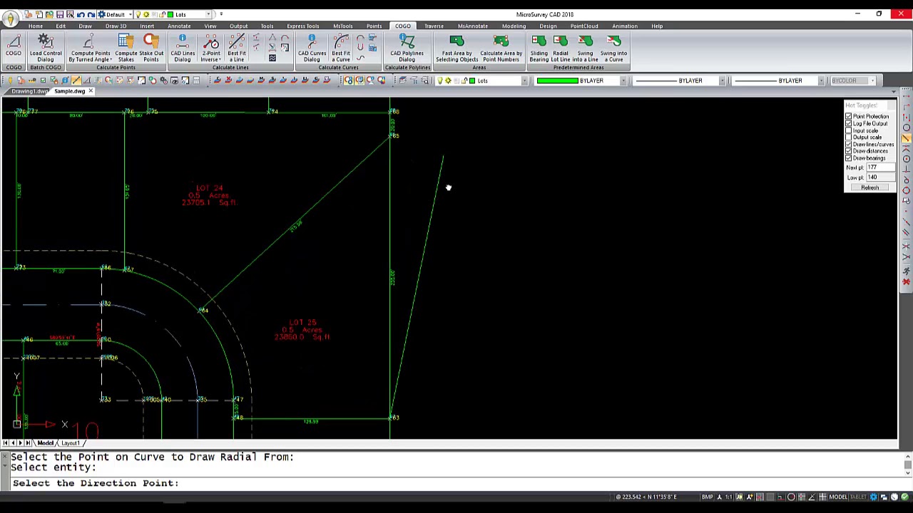 Calculate Radial Lot Line for a given Area - YouTube
