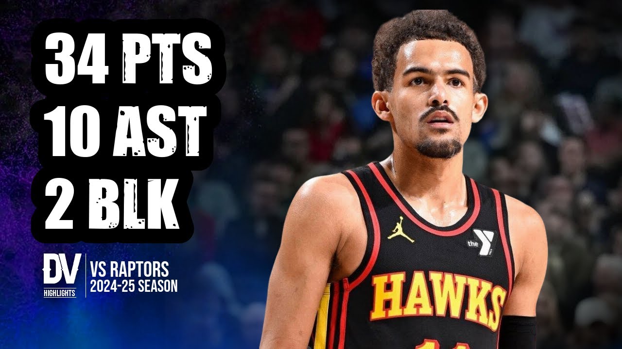 Trae Young vs Raptors 34 pts 10 ast 2 blk | Dec 29, 2024 | Regular ...