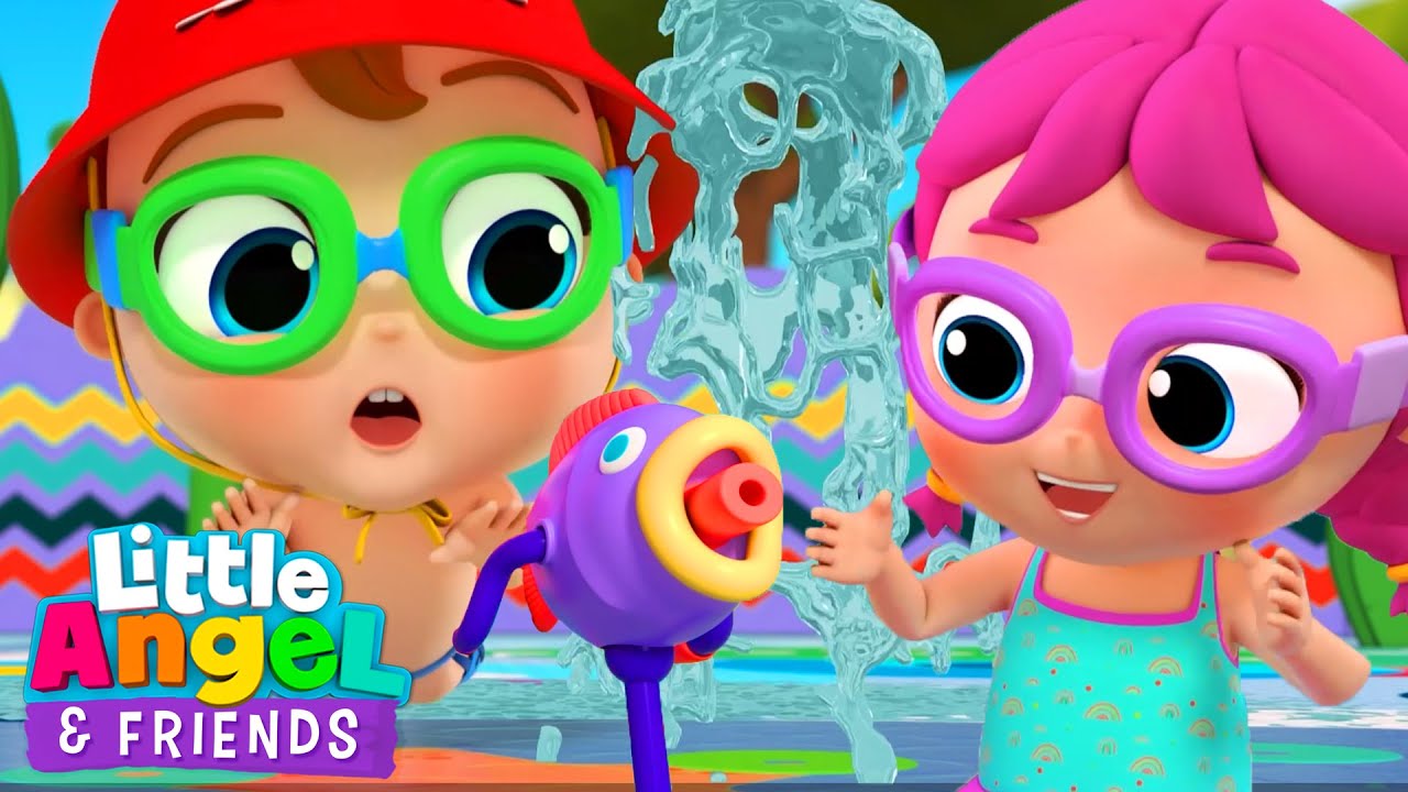 Fun at the Splash Pad Water Park | Summer Playtime | Little Angel And ...