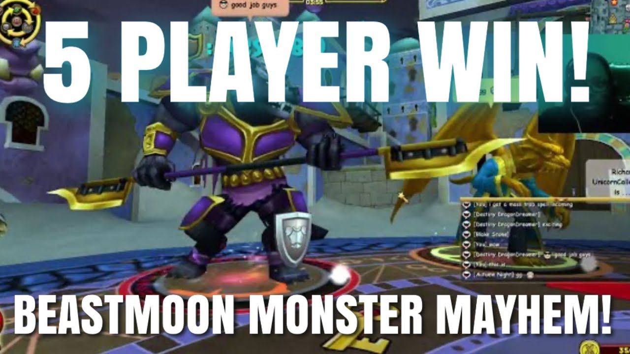 5 PLAYER BEASTMOON MONSTER MAYHEM COMPLETE! WIzard101 - YouTube
