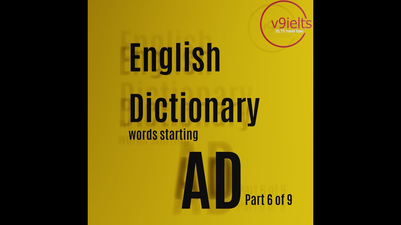 Ultimate English Dictionary words starting AD - YouTube