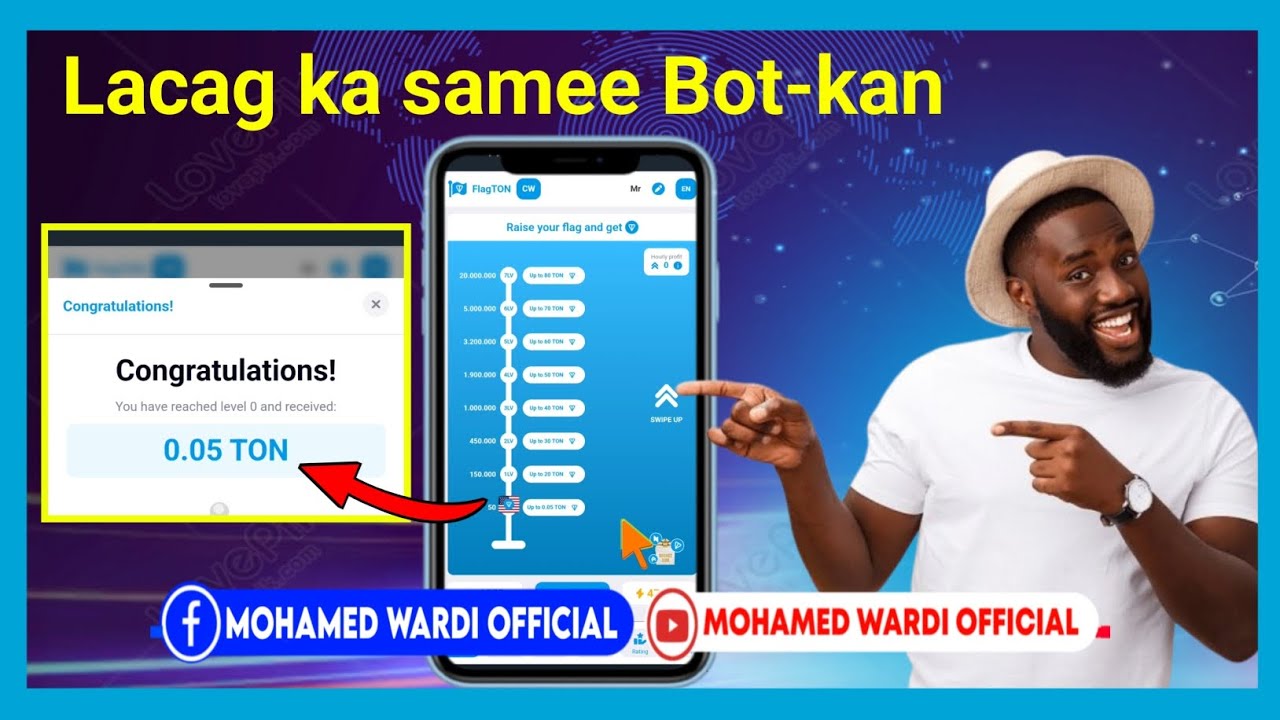 Lacag ka samee Bot-kan | Hada iska diwaan geli | FLAGTON #earnmoneyonline #soomaali - YouTube