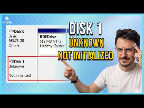 How to Fix Disk 1 Unknown Not Initialized | Unallocated Disk Error in Windows 11/10/8/7
