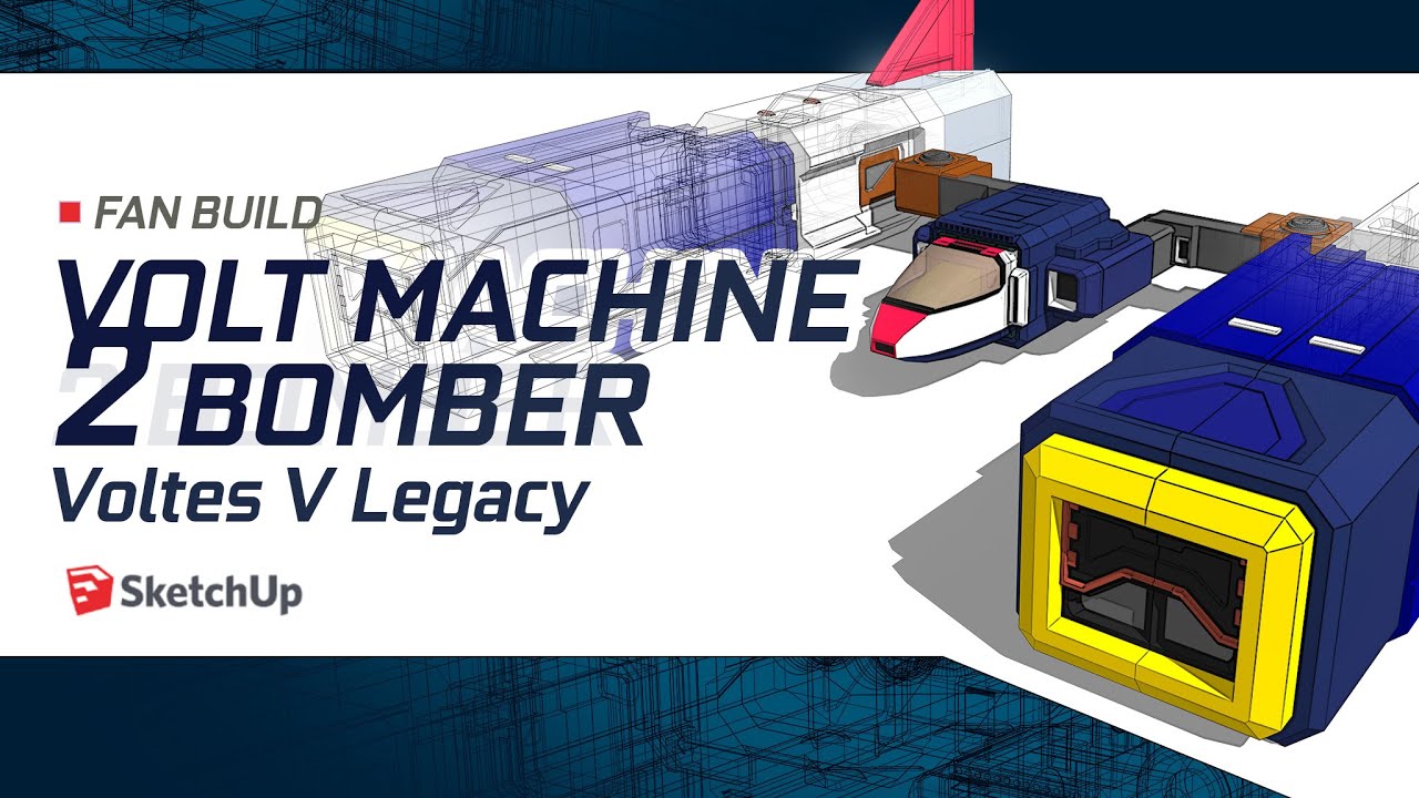 SKETCHUP 3D MODELING VOLT MACHINE 2 BOMBER | Voltes V Legacy - YouTube