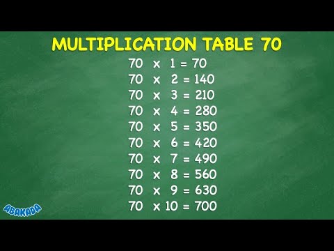 Multiplication Table 70 - YouTube