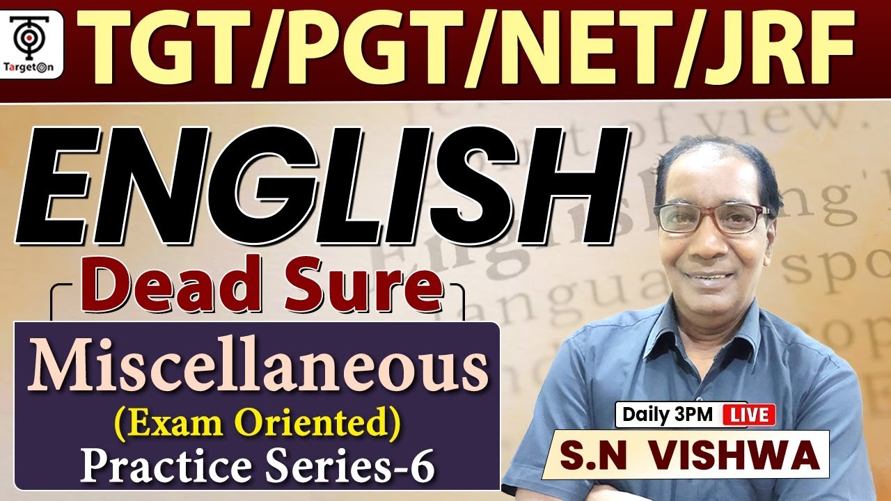 TGT/PGT/NET/JRF | English | Dead Sure Miscellaneous | Practice Series ...