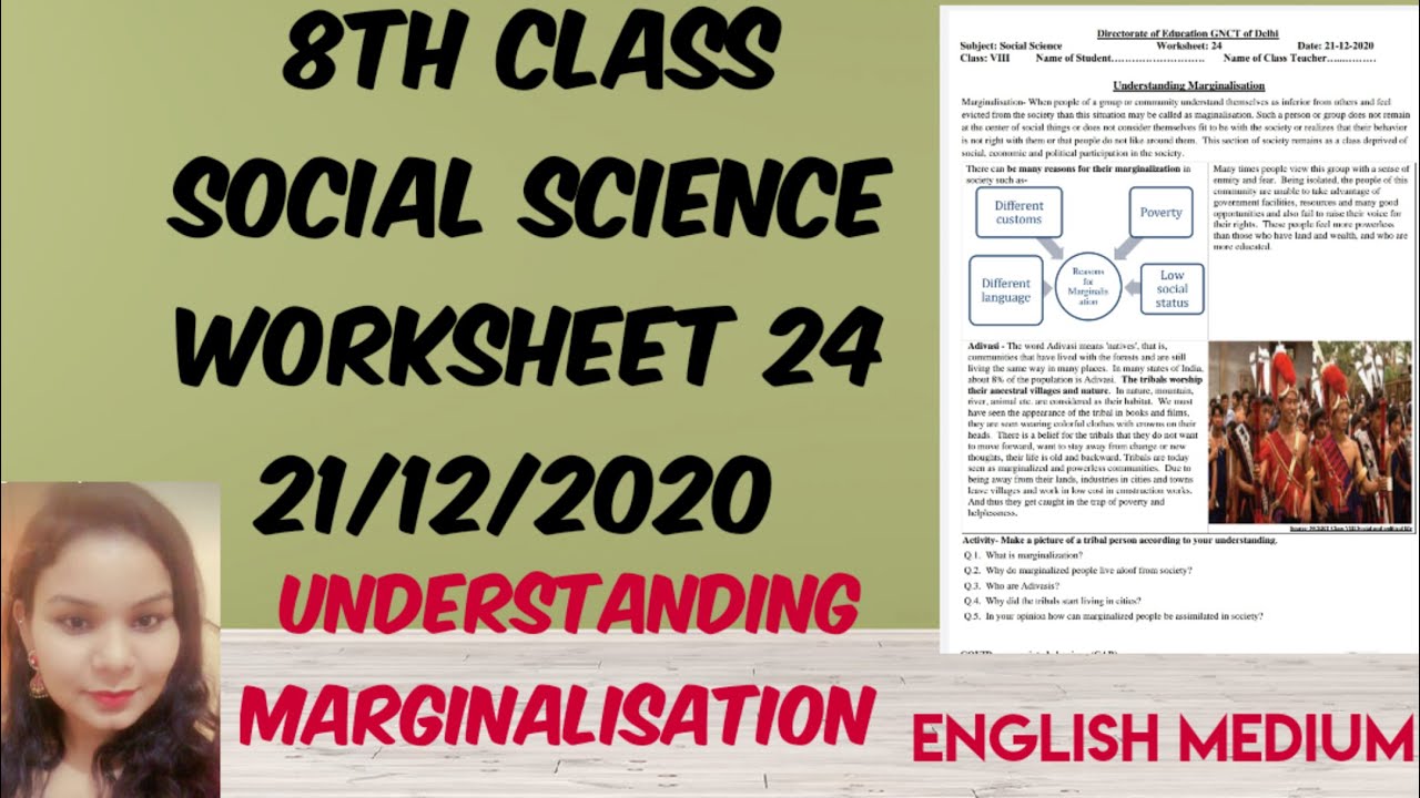 Class 8 Social Science Worksheet 24 ll Understanding Marginalisation ll ...