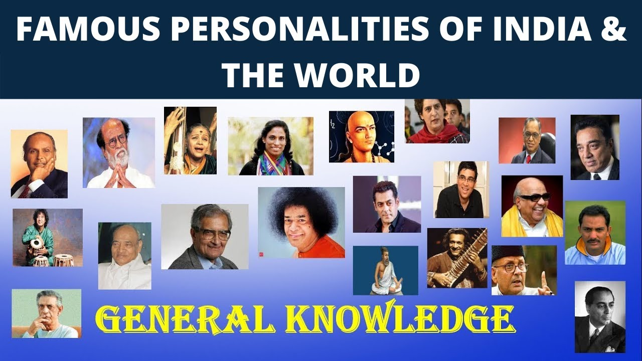 FAMOUS PERSONALITIES OF INDIA AND WORLD || for SSC, MNS,CDS || STATIC ...