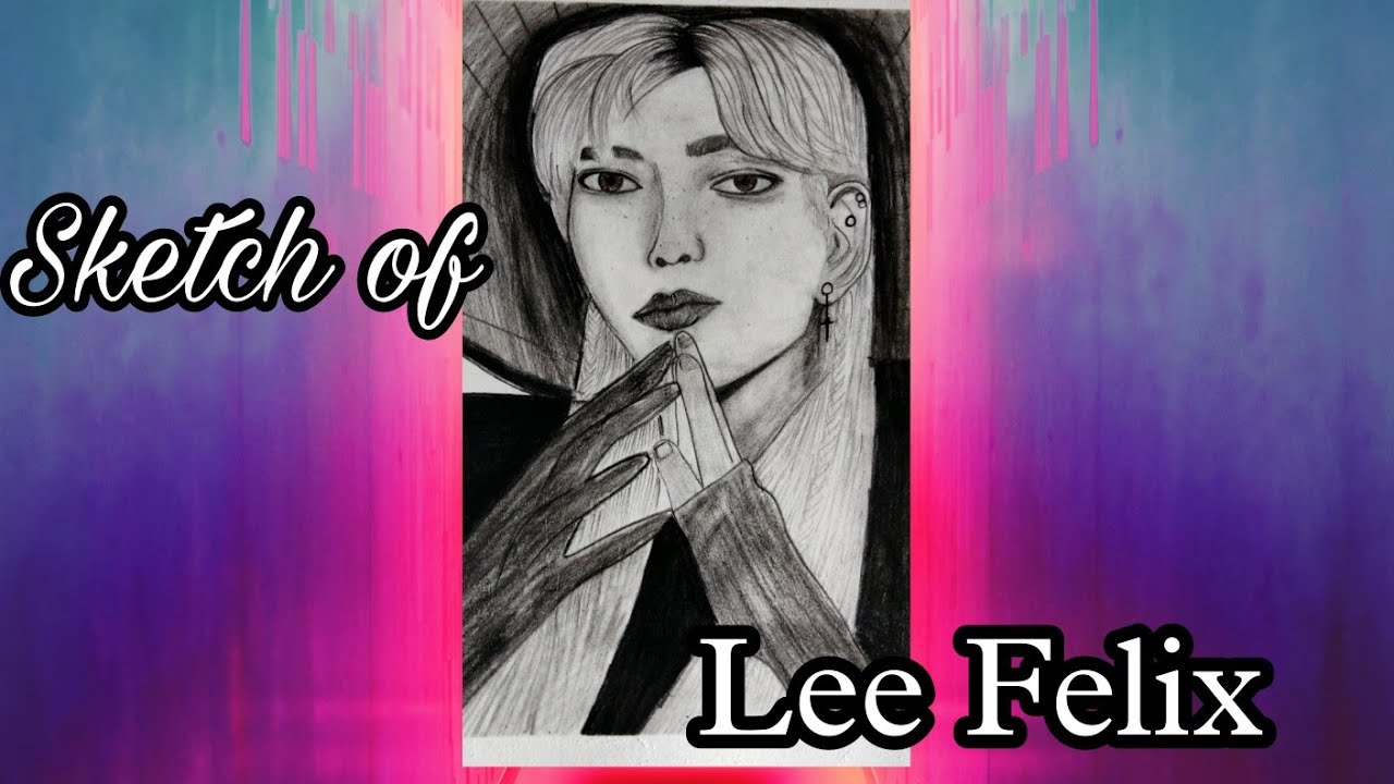 Charcoal Sketch of Lee Felix (SKZ) | How to draw Felix | #71 - YouTube