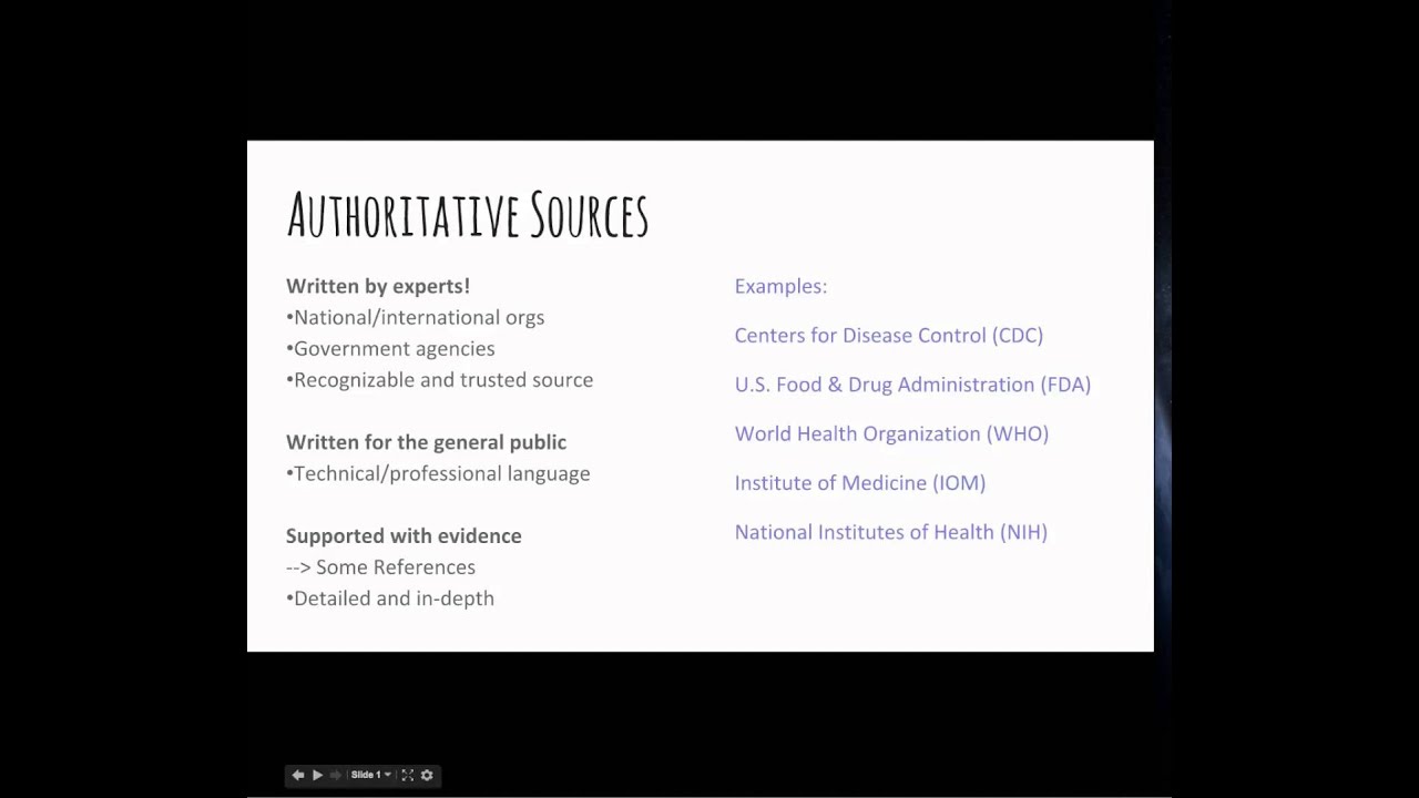 Authoritative Sources - YouTube