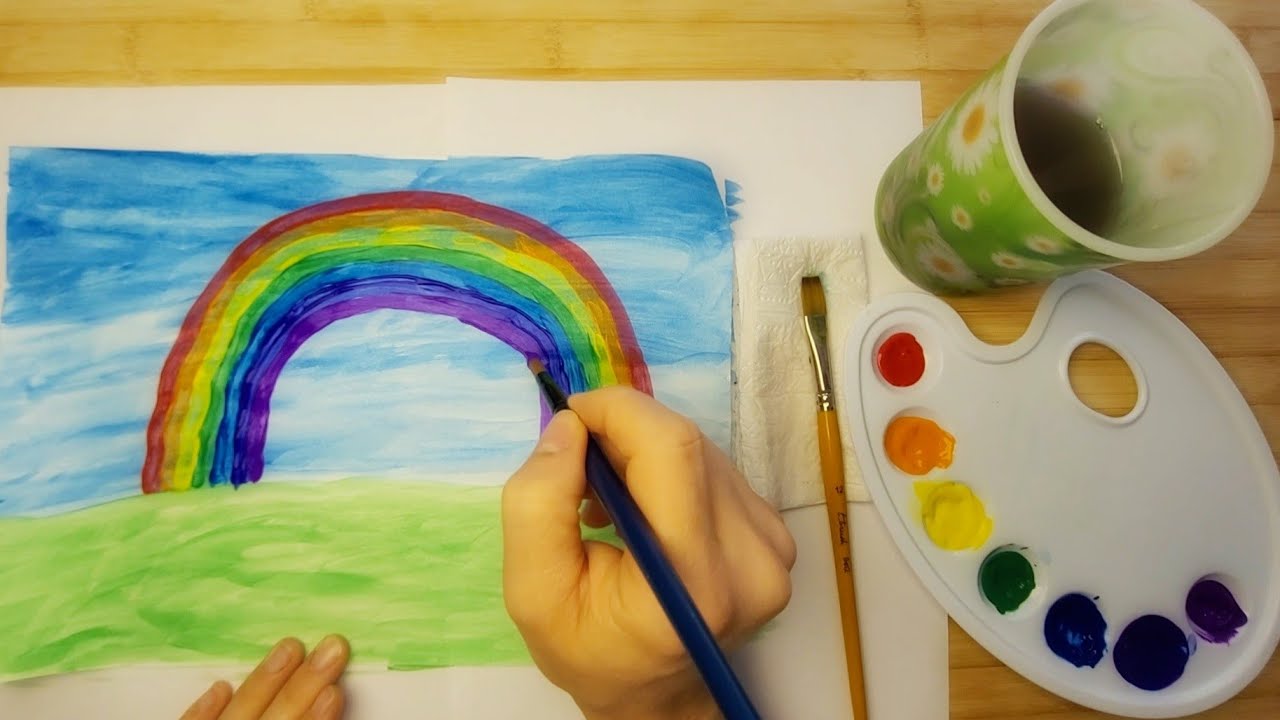 Curcubeu. Pictură ușoară pentru copii - YouTube