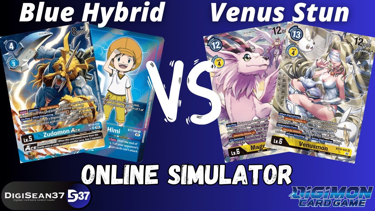 Blue Hybrid VS Venusmon Stun | Digimon Card Game | BT14 Blast ACE - YouTube