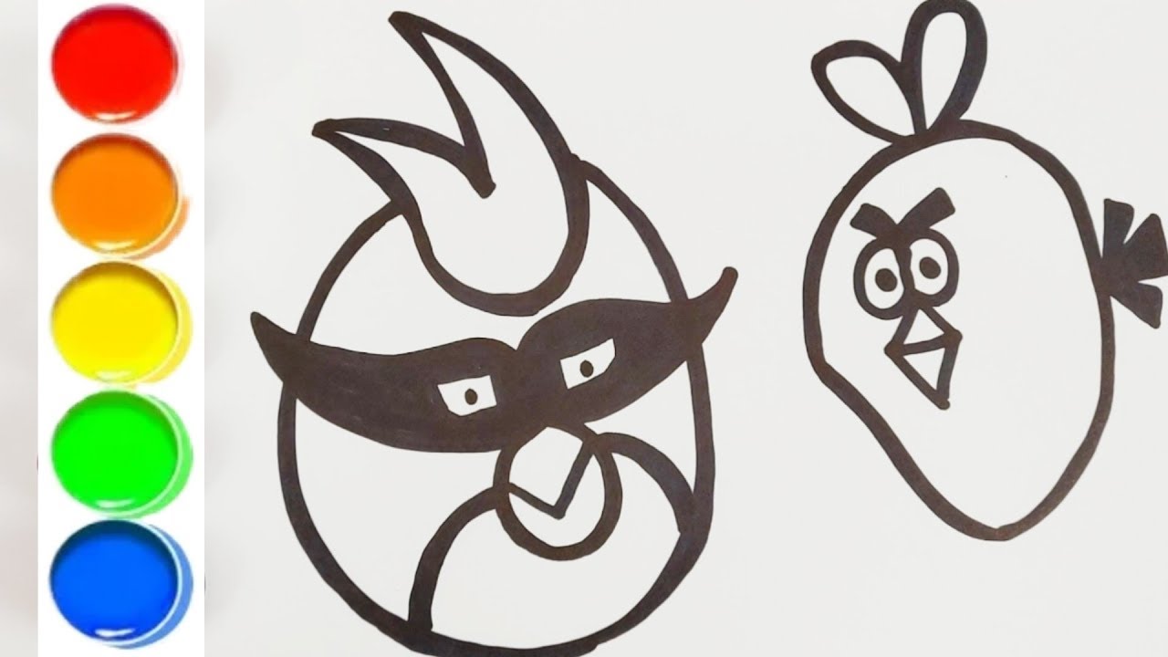 Easy drawing angry birds for kids and toddler-Art toy and play - YouTube