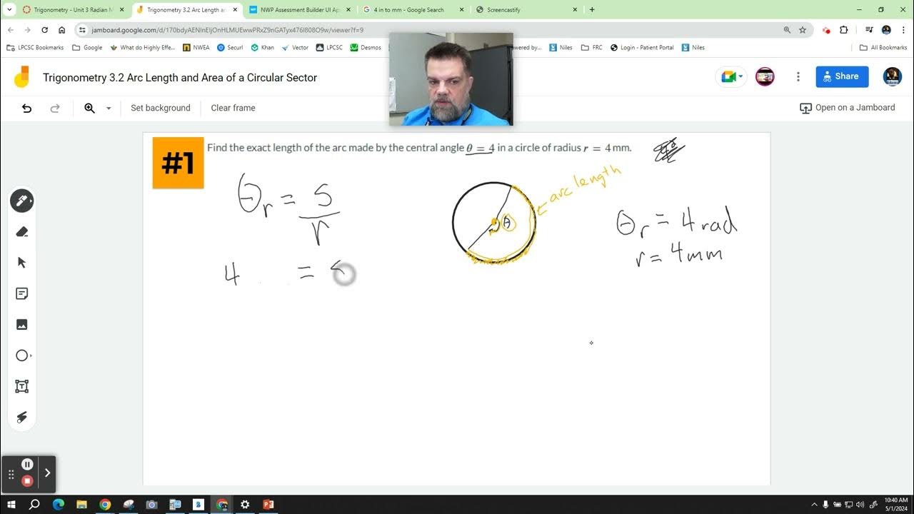 Trigonometry 3.2 Arc Length Problem 1 - YouTube