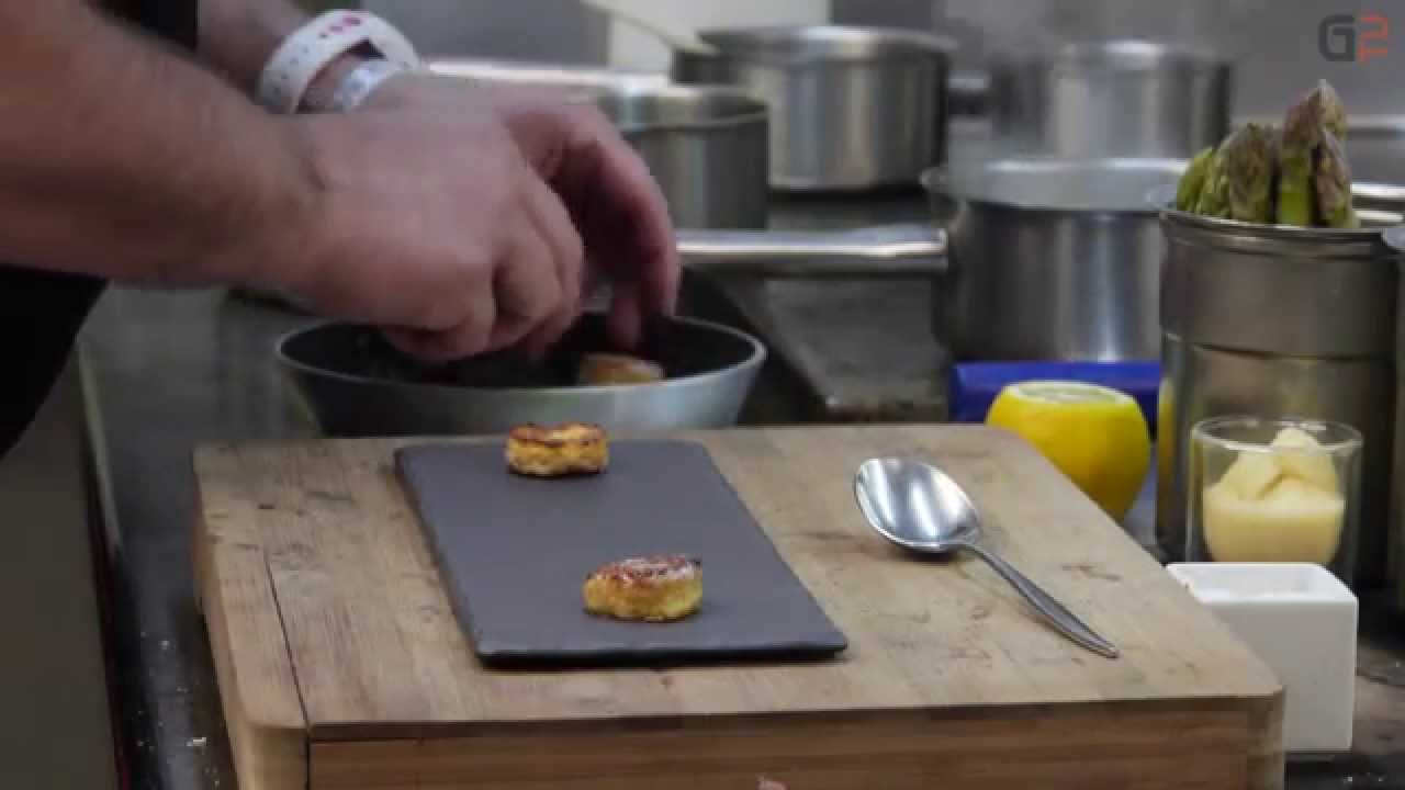 Pierre Reboul - Green Pertuis asparagus chorizo French toast, morels ...