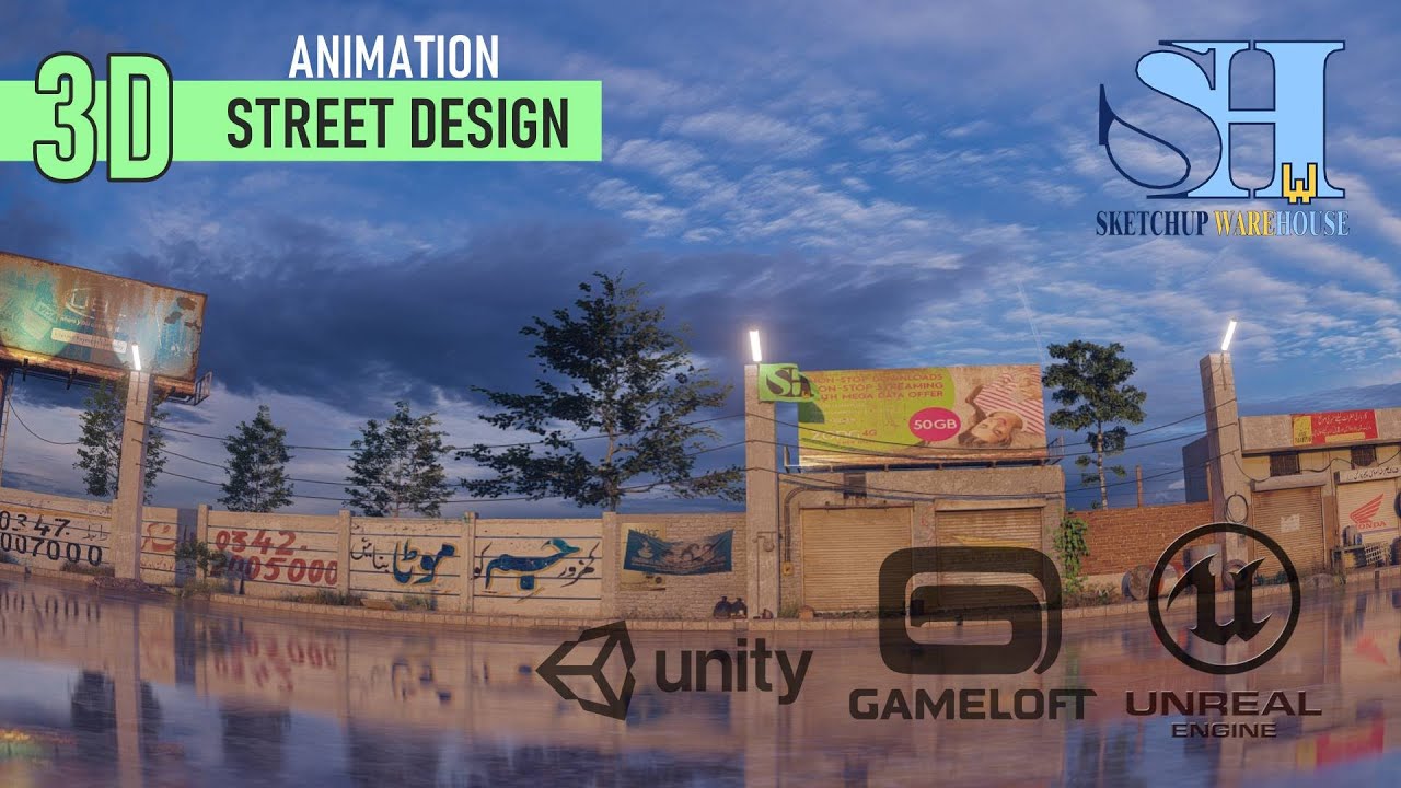 3D STREET Design /// Sketchup Pro // V-Ray / Animation - YouTube