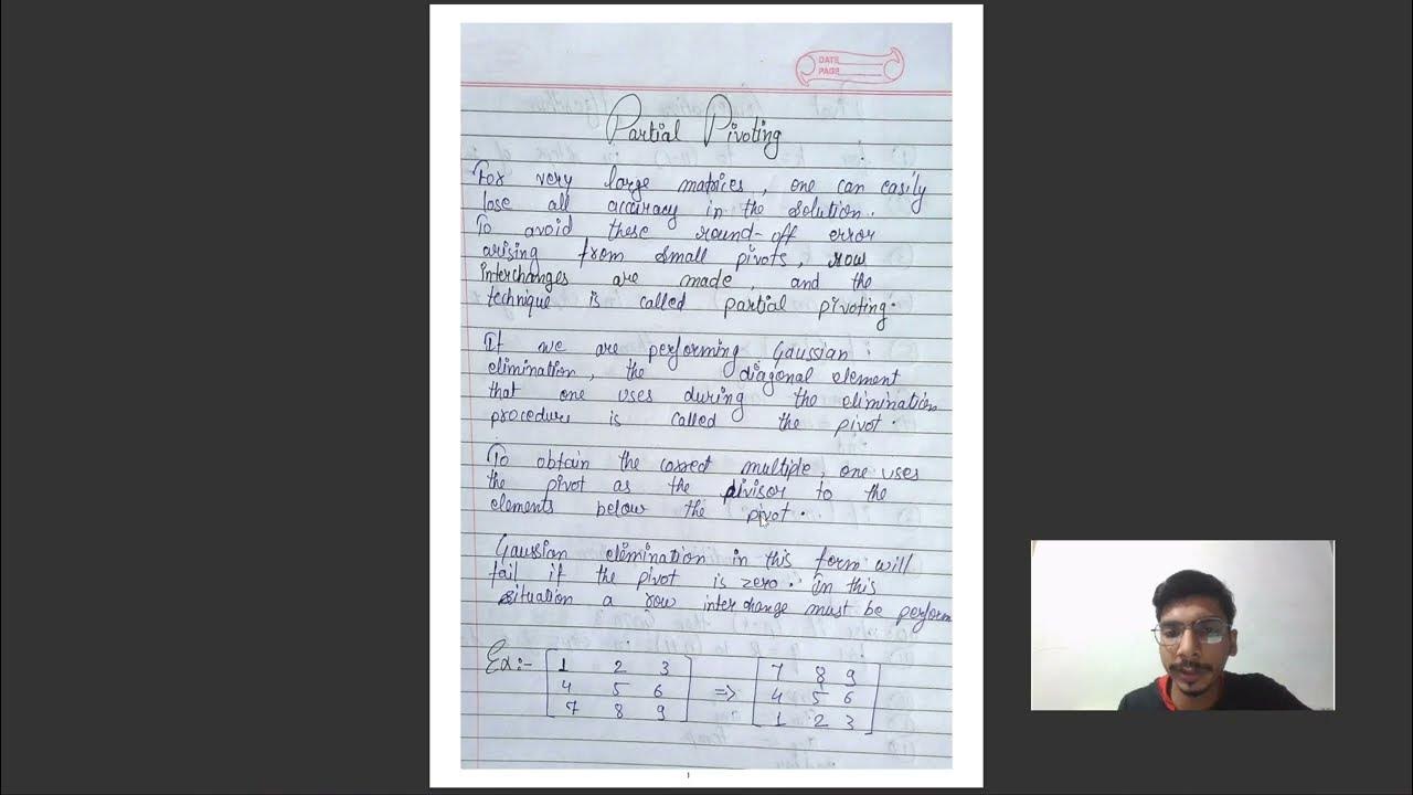 Partial Pivoting & Pivotal Condensation Algorithm | - YouTube