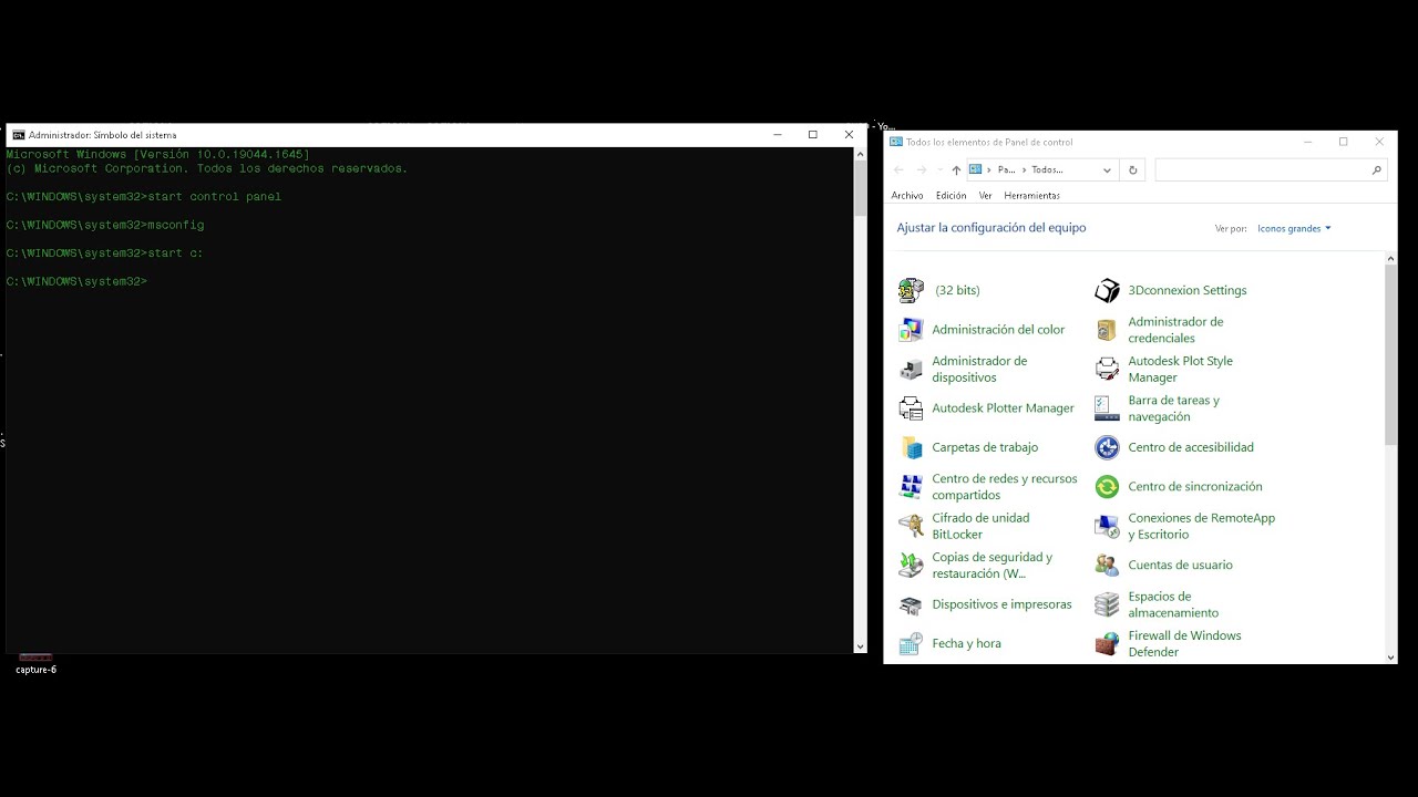 CMD abrir panel CONTROL o msconfig - YouTube