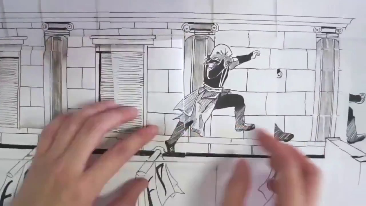 amazing assassin's creed paper drawing - YouTube