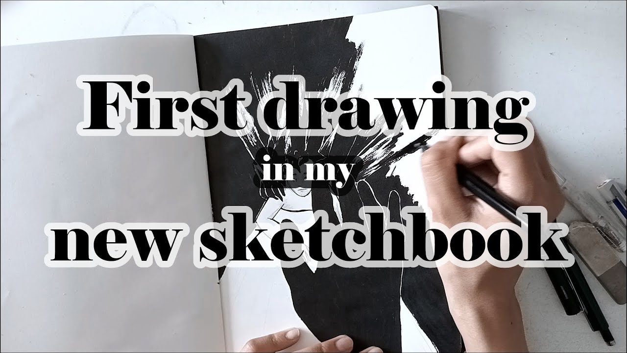I started my new sketchbook - First drawing | dark art timelapse - YouTube